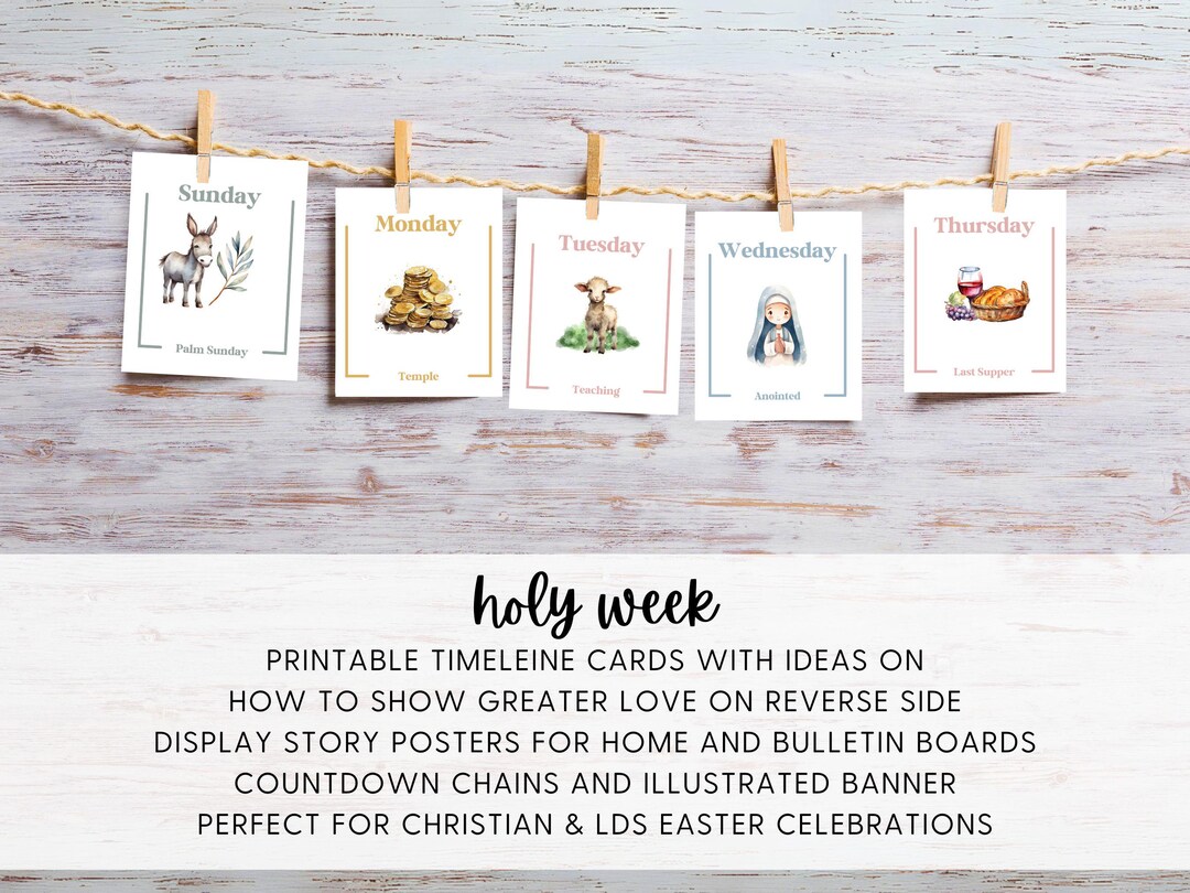 LDS Easter Printables Study Cards | Easter Advent Holy Week Banner ...