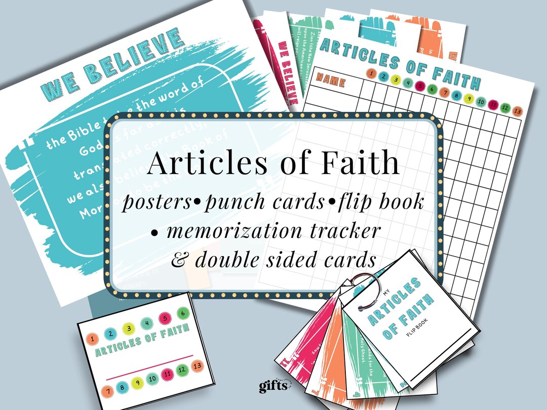 Article of Faith Printable Posters Flip Book, LDS Primary Tracker ...
