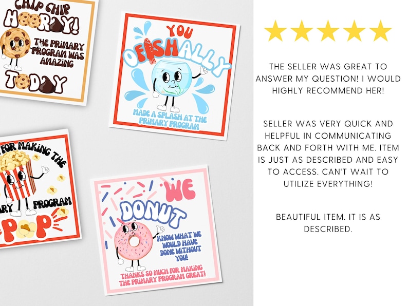 Primary Program Gift Tags, LDS Primary Thank You Tags, Printable ...