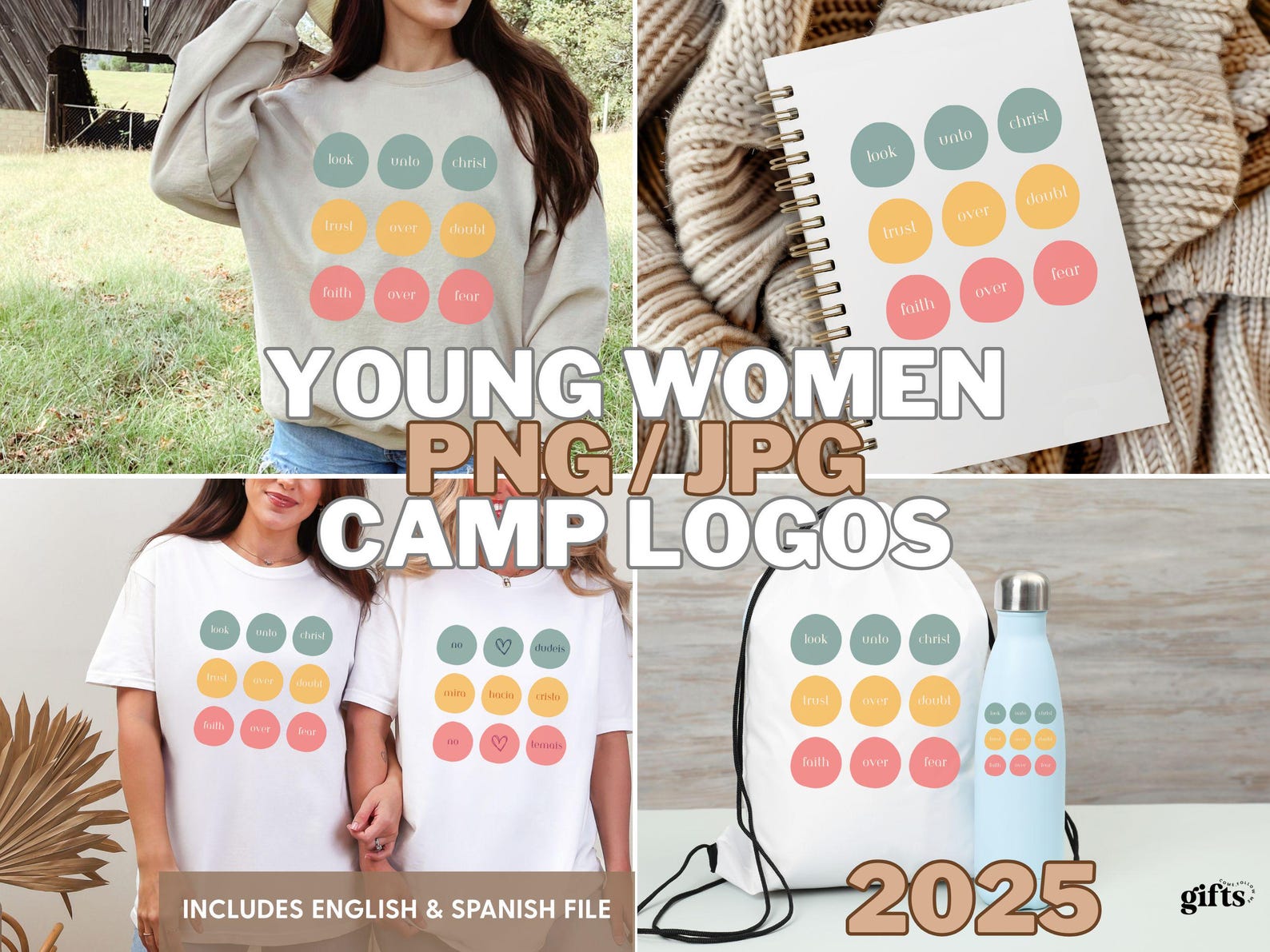 Young Women Camp Themes Logos Digital, 2025 LDS Youth Theme "look Unto ...