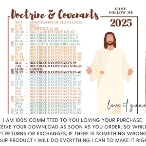 Doctrine and Covenants Reading Schedule and Come, Follow Me 2025 ...