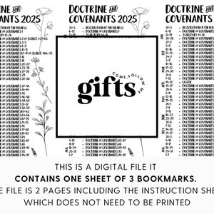 Come, Follow Me 2025 Printable Monthly Reading Schedule for Doctrine and Covenants, D&C Reading ...