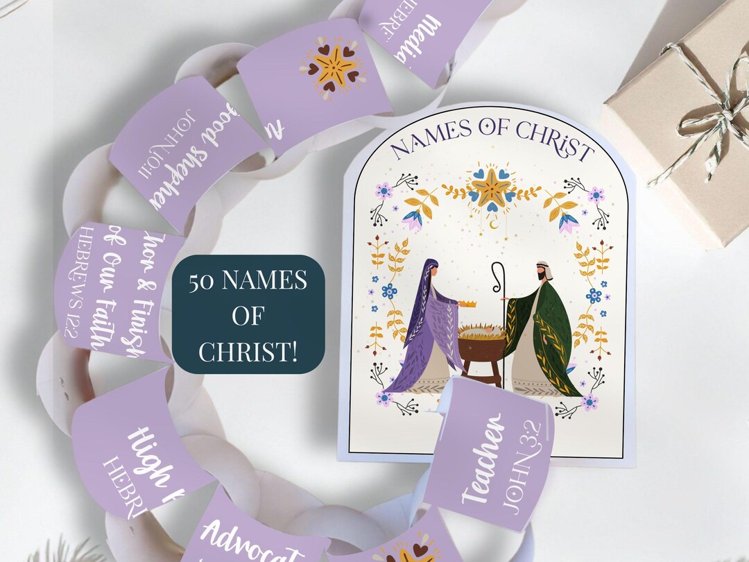 Advent Names of Christ Calendar, Scripture Countdown Paper Chain ...
