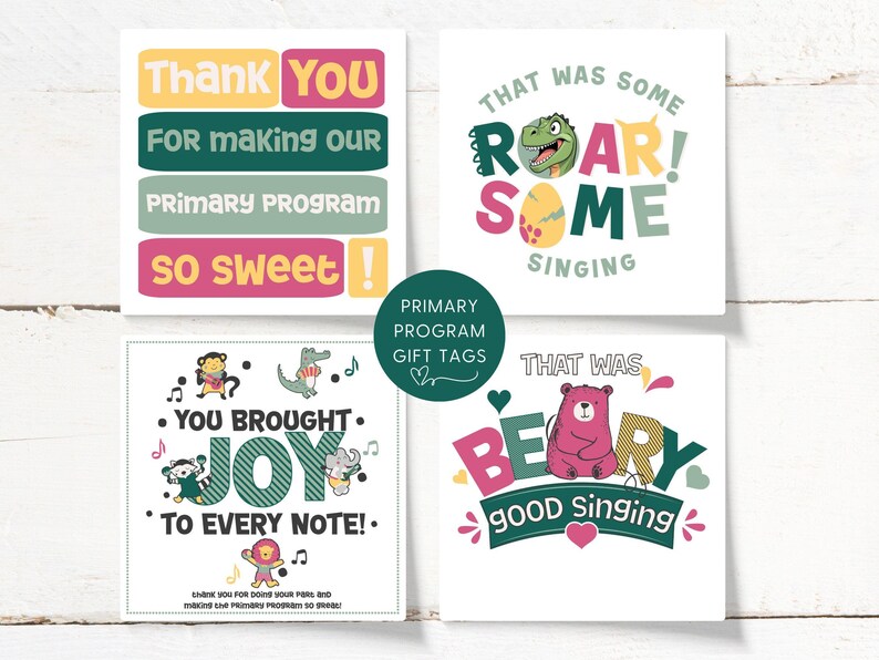 Primary Program Gift Tags, LDS Primary Thank You Tags, Printable ...