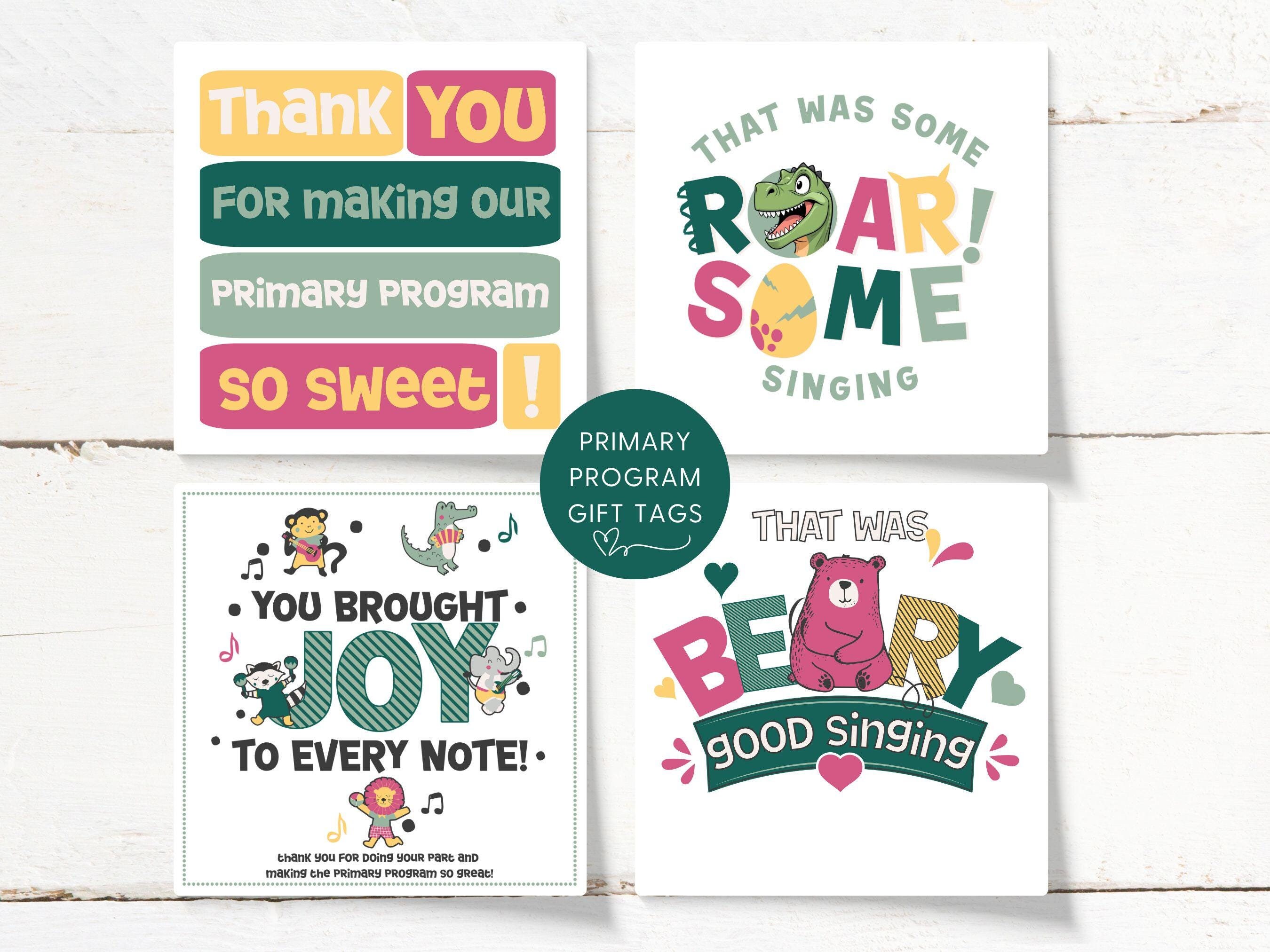 Primary Program Gift Tags, LDS Primary Thank You Tags, Printable ...