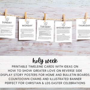LDS Easter Printables Study Cards | Easter Advent Holy Week Banner ...