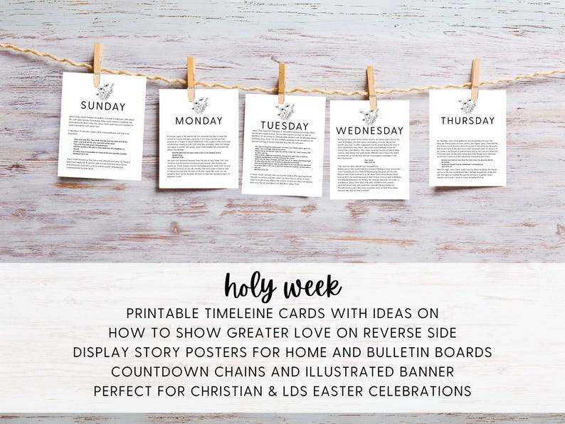 LDS Easter Printables Study Cards | Easter Advent Holy Week Banner ...