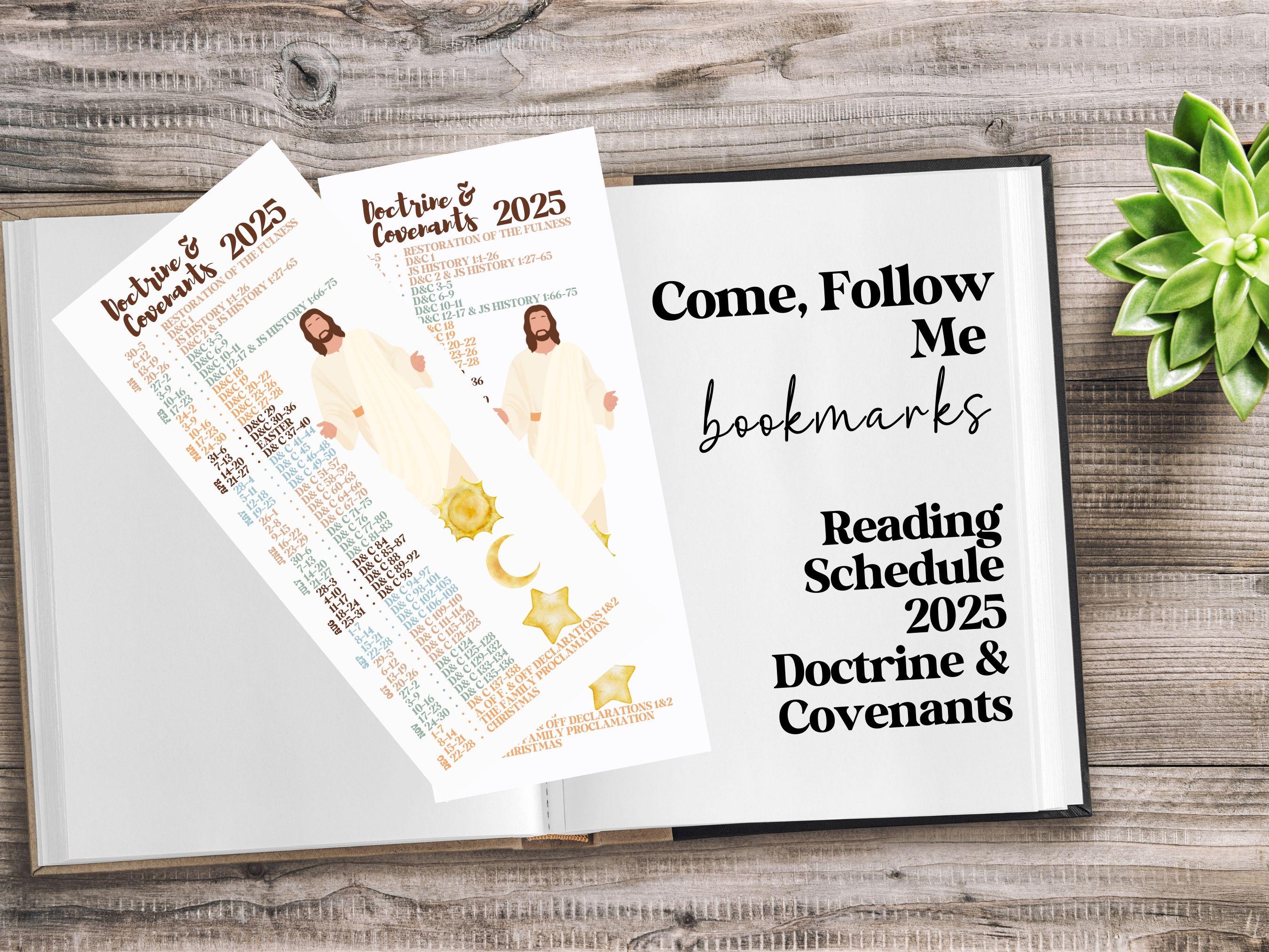 Come, Follow Me 2025 Printable Monthly Reading Schedule for Doctrine and Covenants, D&C Reading ...