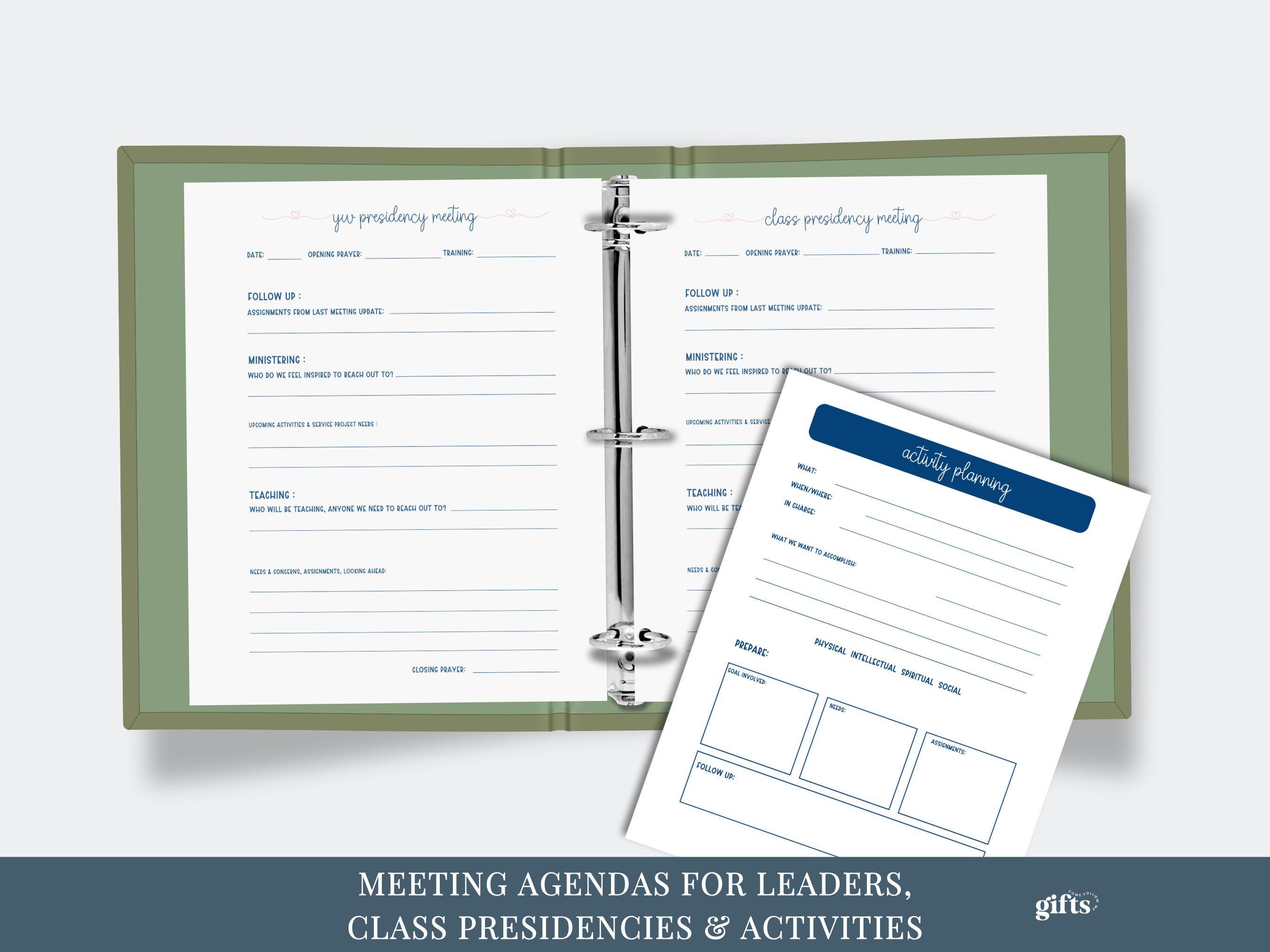 2026 Young Women Binder YW Presidency Planner, LDS YW Activity ...