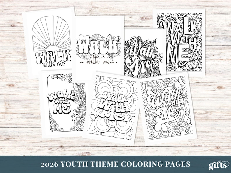 LDS Youth Theme 2026 Coloring Pages Bundle | Walk With Me | Moses 6:34 ...