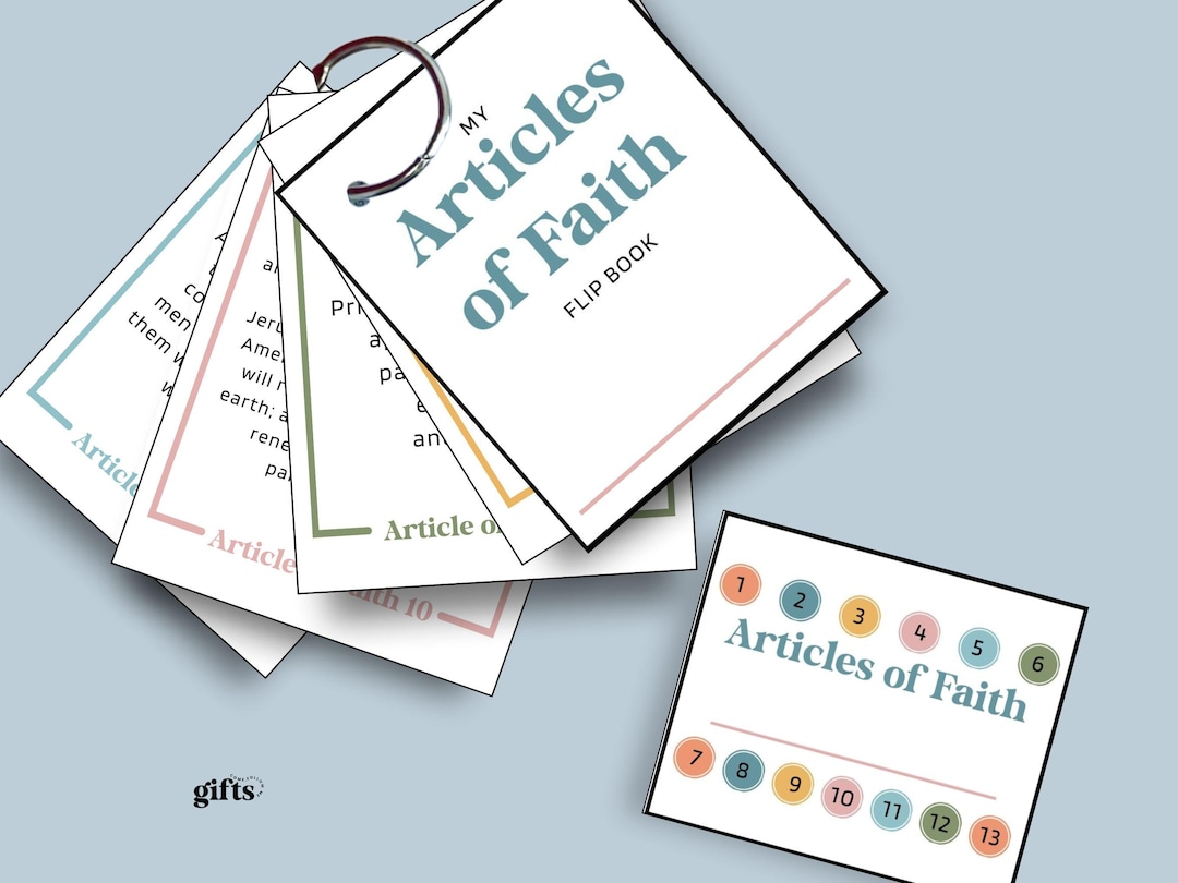 Article of Faith Printable Posters Flip Book, LDS Primary Tracker ...