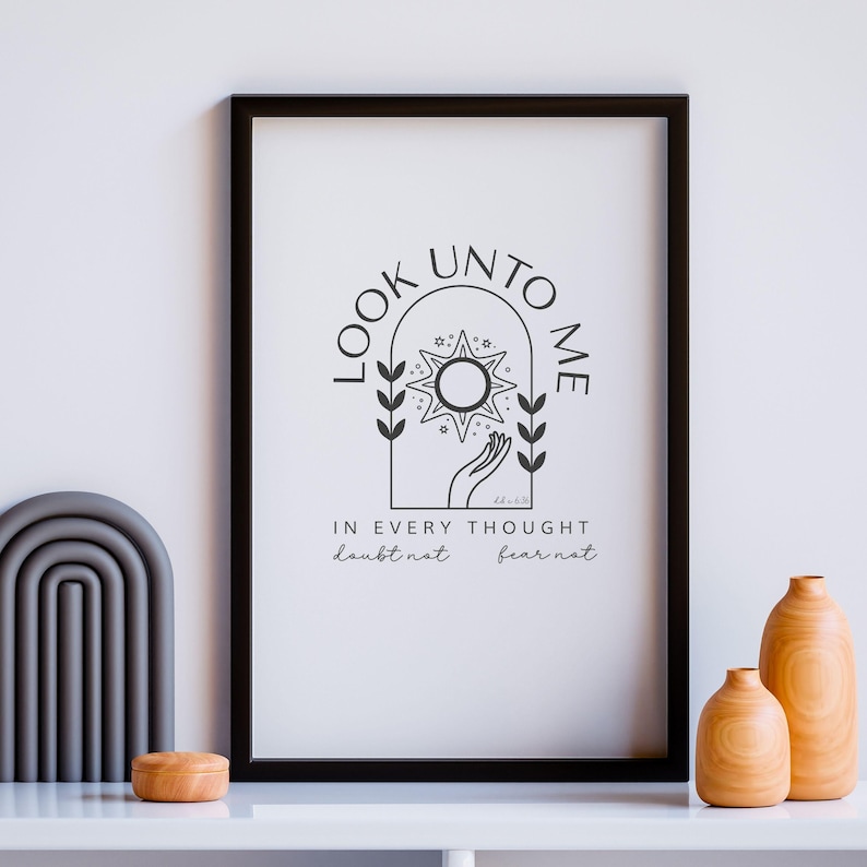 LDS Youth Theme 2025 Poster Look Unto Me in Every Thought D&C 6:36 ...
