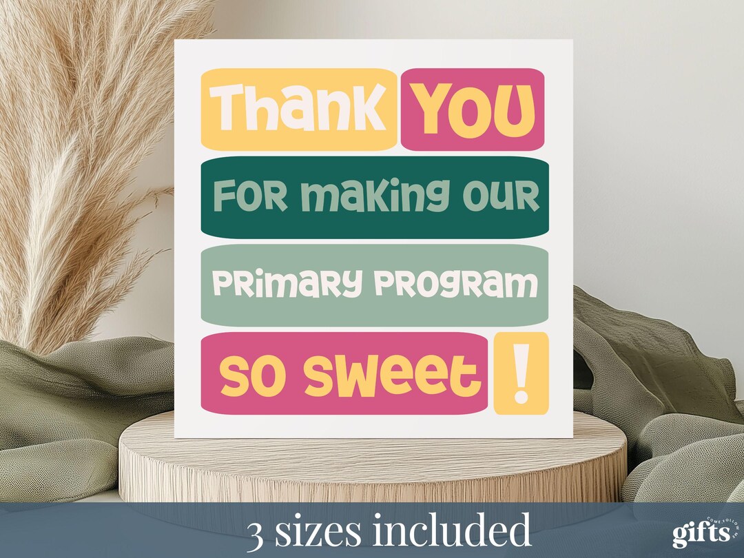 Primary Program Thank You Gift Tags, LDS Primary Church Program Easy ...
