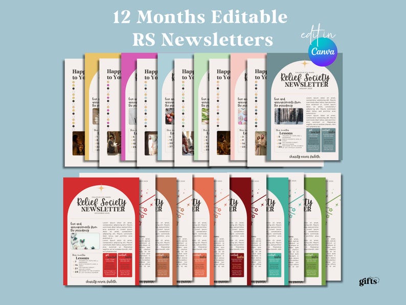 Relief Society Newsletter Template | Printable Editable Relief Society ...