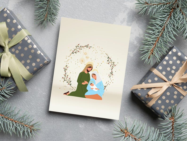 Holy Family Printable Art Nativity Printable Art Christmas Decor ...
