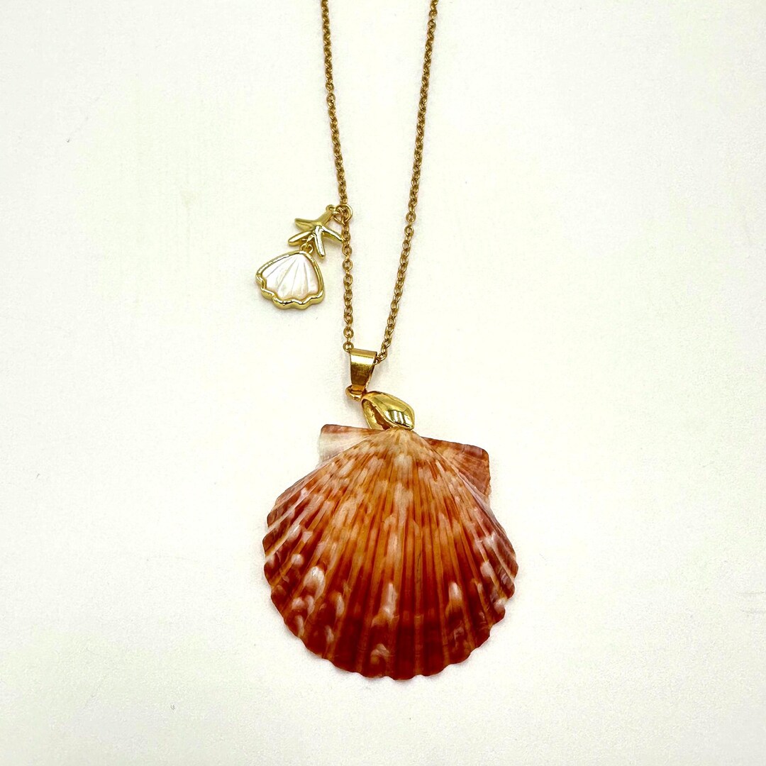 Scallop Shell Necklace, Shell Necklace, Gold Shell Necklace, Florida ...