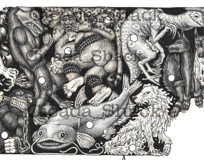 Cryptids of Tennessee Map Art Print, Cryptid Wall Art, Monster Poster ...
