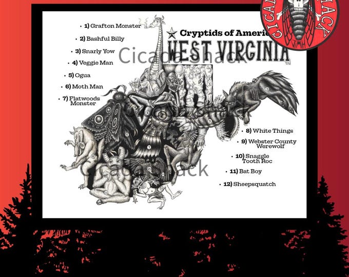 Famous Cryptids of West Virginia Print - Etsy Canada