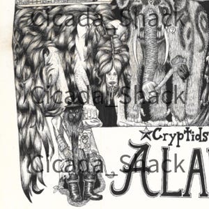 Cryptids of Alabama Map Art Print, Cryptid Wall Art, Monster Poster - Etsy