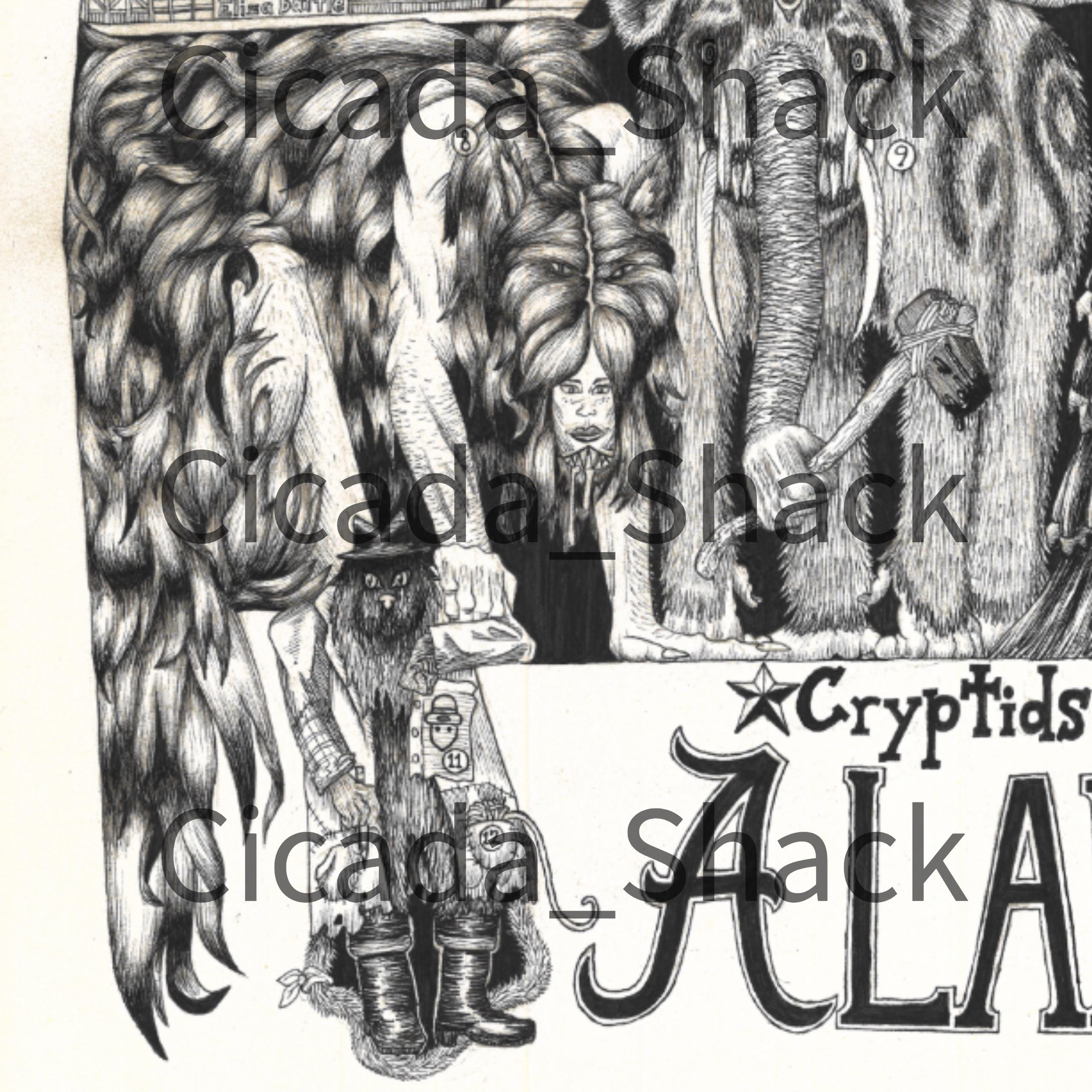 Cryptids of Alabama Map Art Print, Cryptid Wall Art, Monster Poster - Etsy