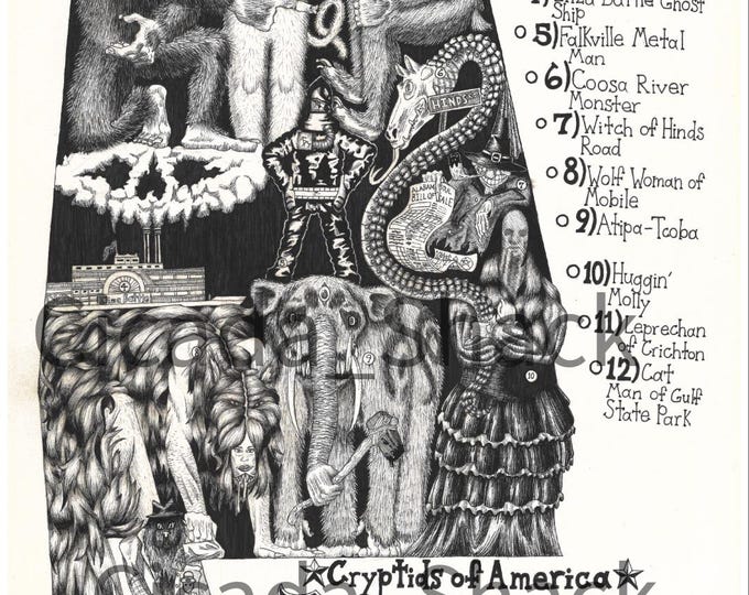 Famous Cryptids of Alabama Print - Etsy Canada
