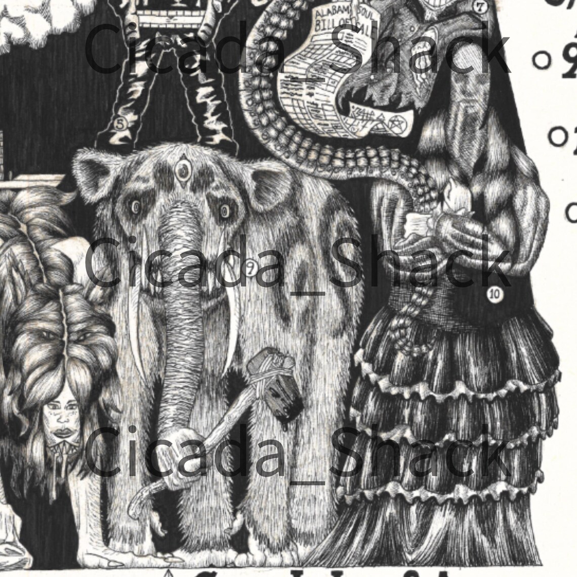 Monsters of Alabama Map Art Print - Etsy