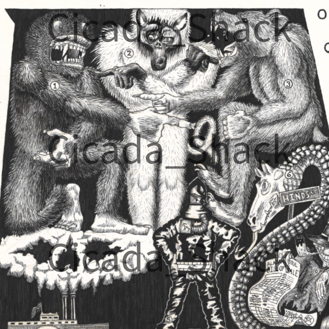 Monsters of Alabama Map Art Print - Etsy