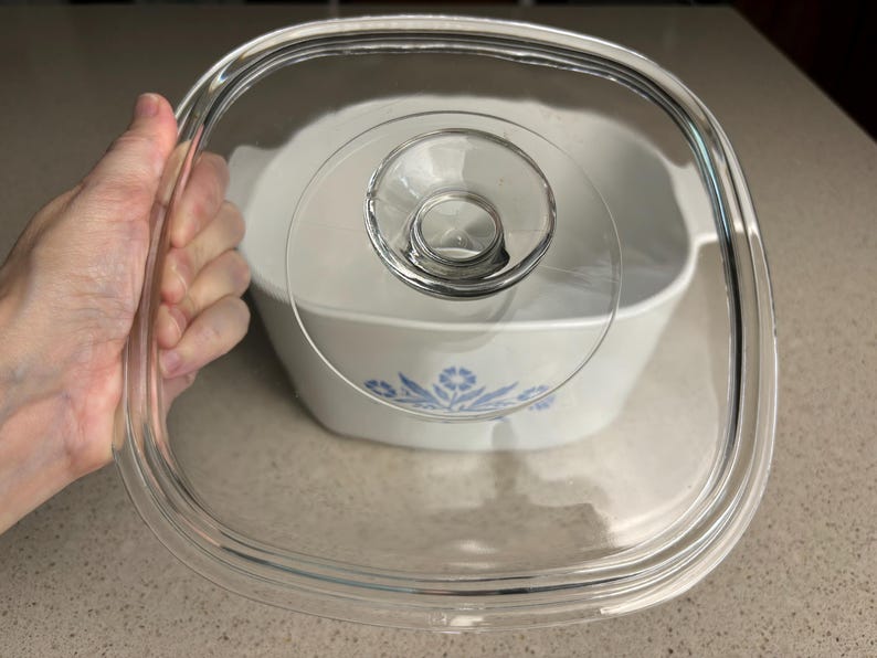 Vintage Corning Ware Blue Cornflower Casserole Dish With Clear Glass ...