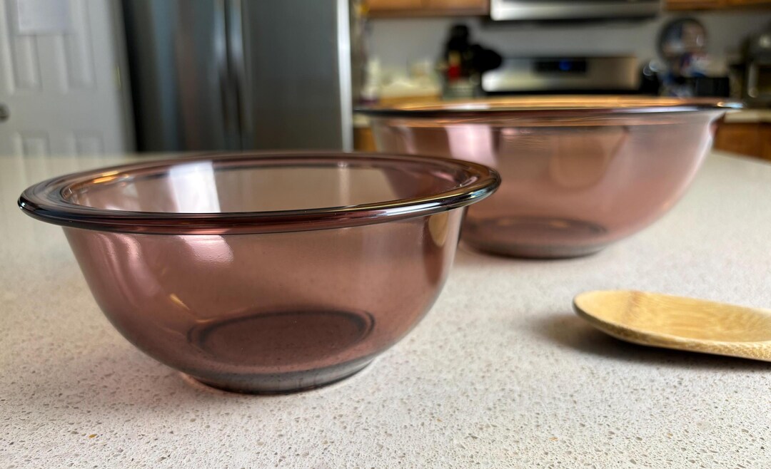 Vintage Pyrex Cranberry Mixing Bowl Set of Two - Etsy