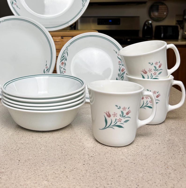 Vintage 90s Corelle by Corning Rosemarie Replacement Dishes - Plates ...