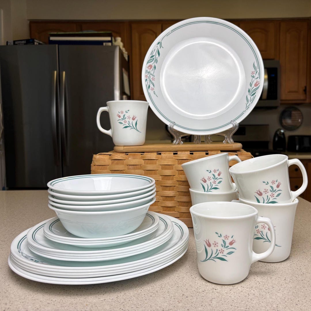 Vintage 90s Corelle by Corning Rosemarie Replacement Dishes - Plates ...