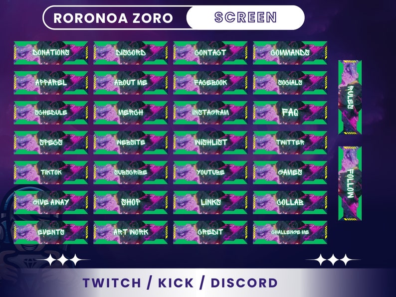 Animated Anime Twitch Overlay Fictional Overlay Stream Package Twitch ...