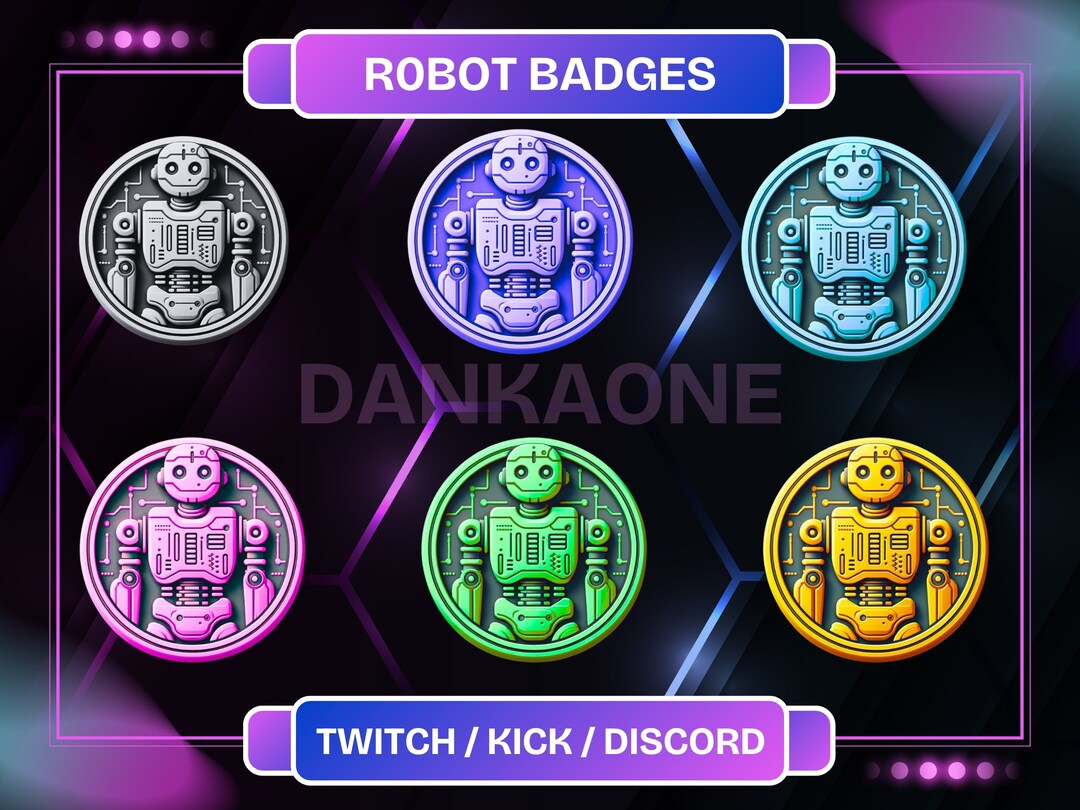 Twitch Robot Badges for Twitch/youtube/discord | Bit Badges | Twitch ...