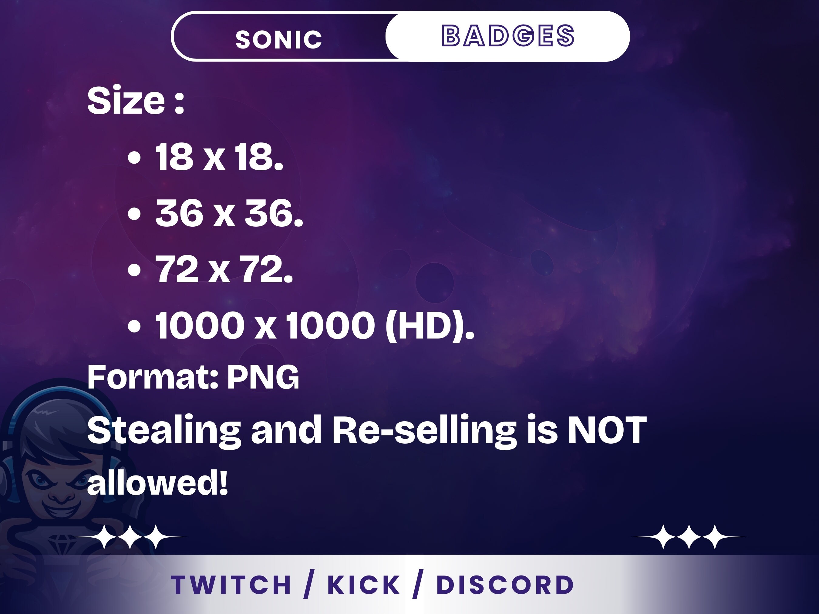 Cartoon Son-ic Sub Badges Twitch Sub Badges Bit Badges Anime Sub Badges ...