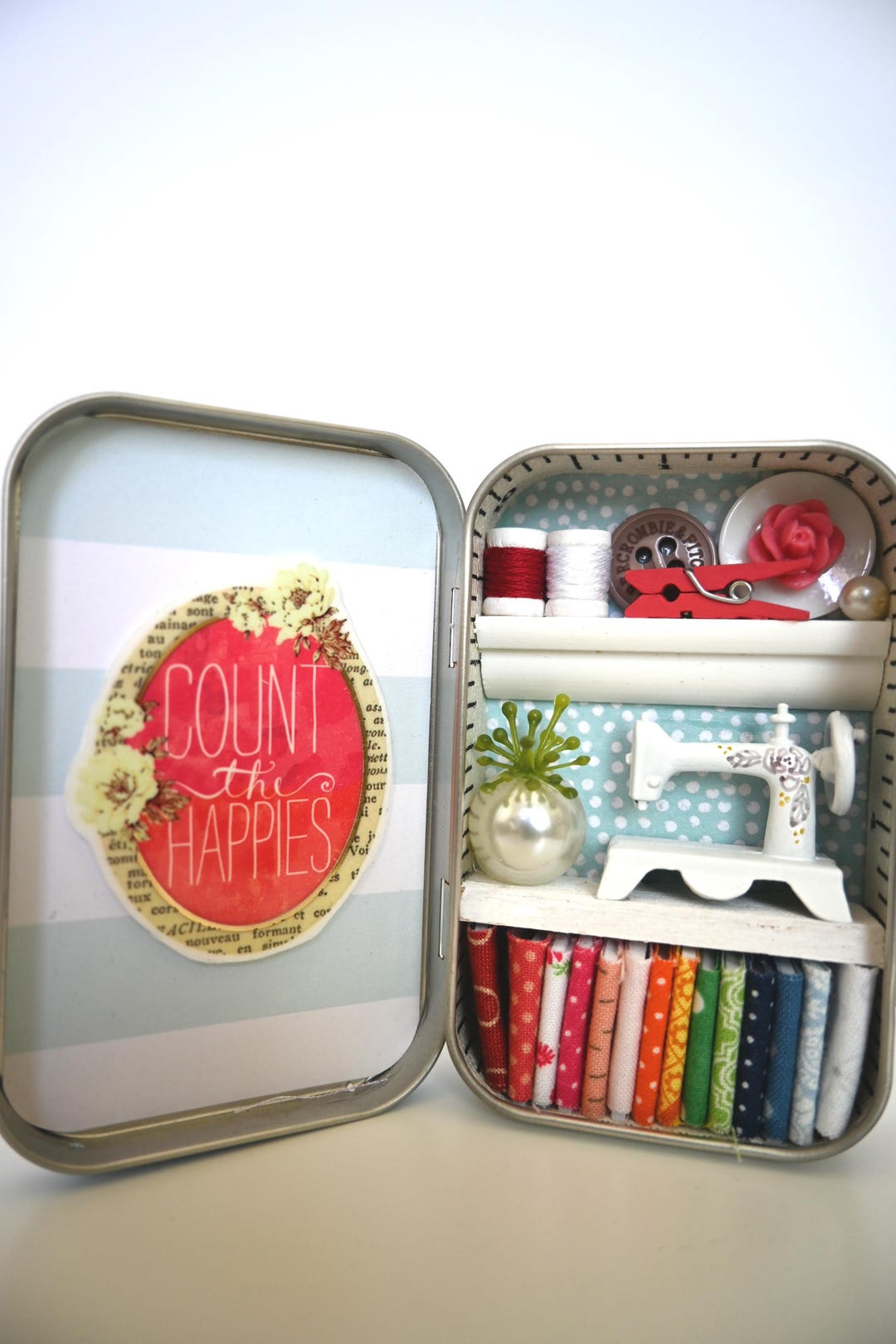 Tiny Tin Sewing Room ~ Count the Happies - Etsy