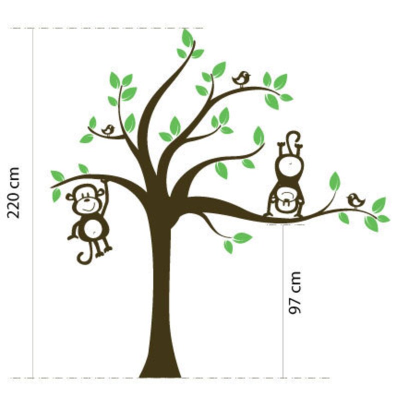 Tree With Monkeys Wall Decal - Etsy
