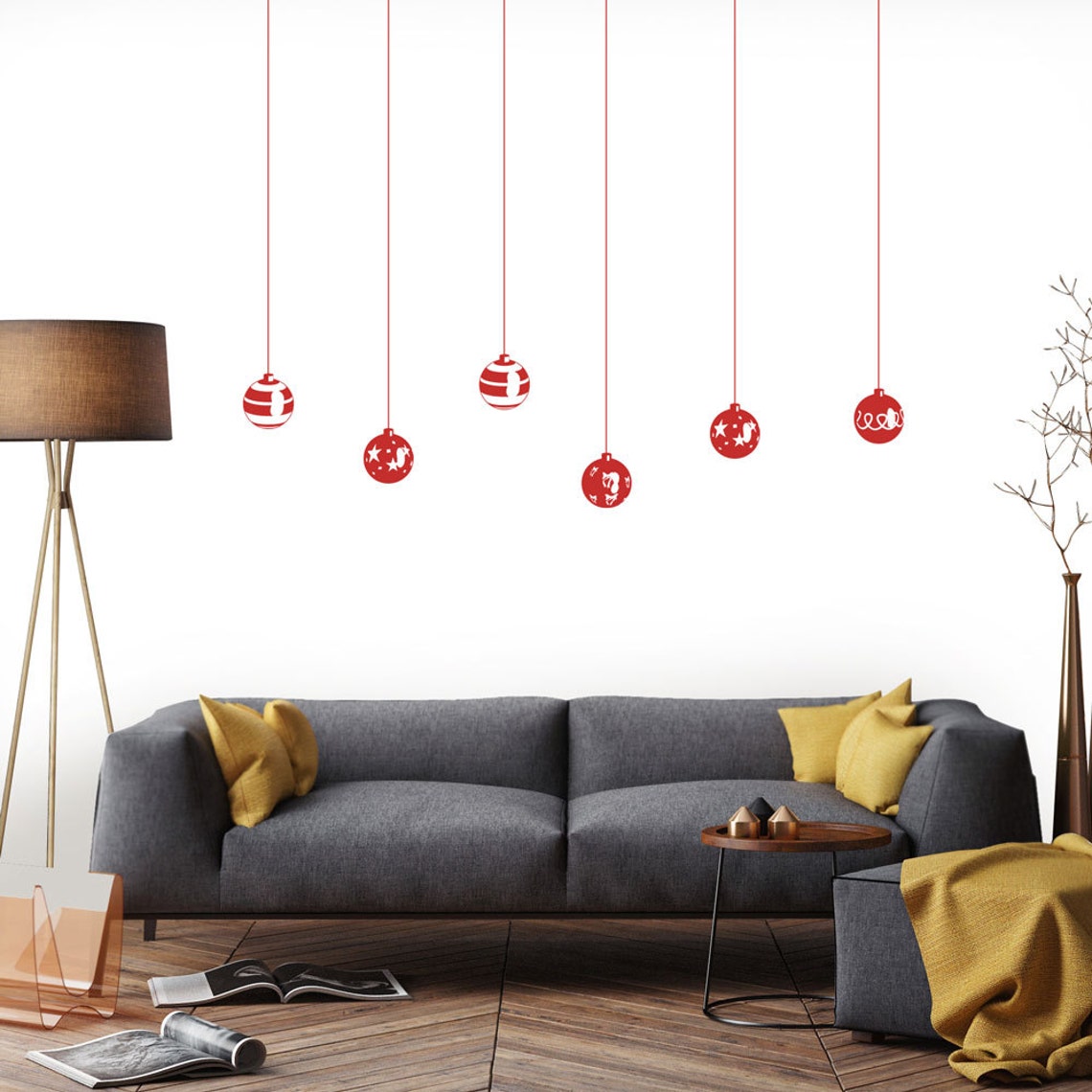 Christmas Balls Wall Decal - Etsy