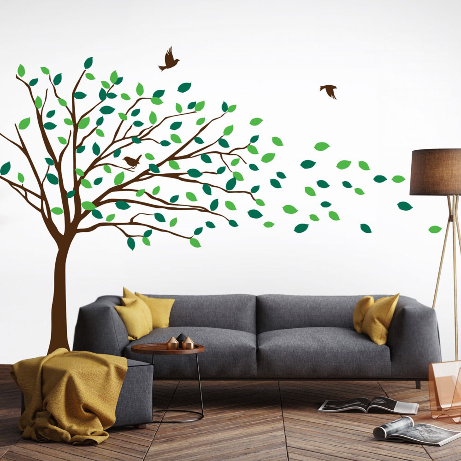 Blowing Tree Wall Decal - Etsy