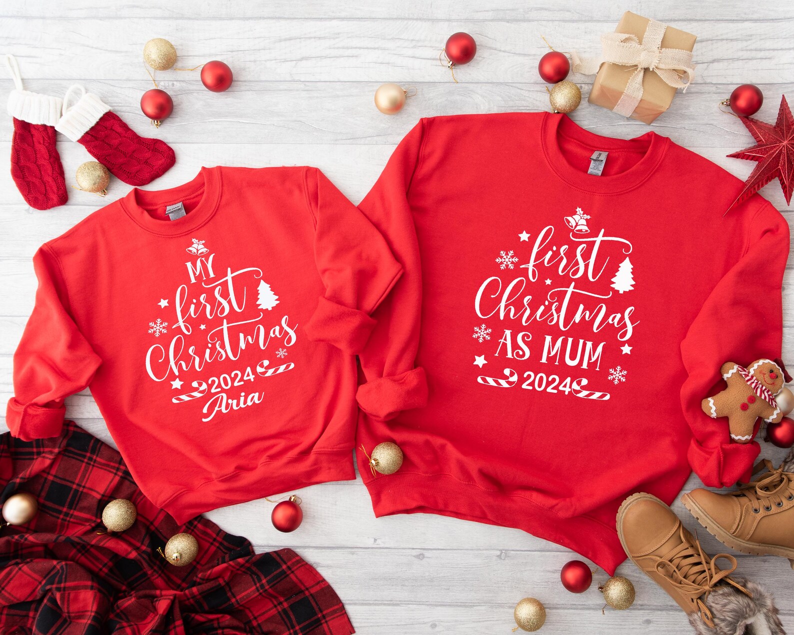 First Family Christmas 2024 Jumper , Daddy First Christmas Gift, My ...