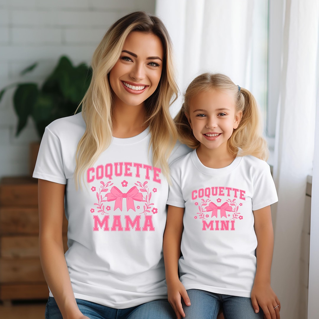Matching Mama & Mini Coquette T-shirt Set - Etsy