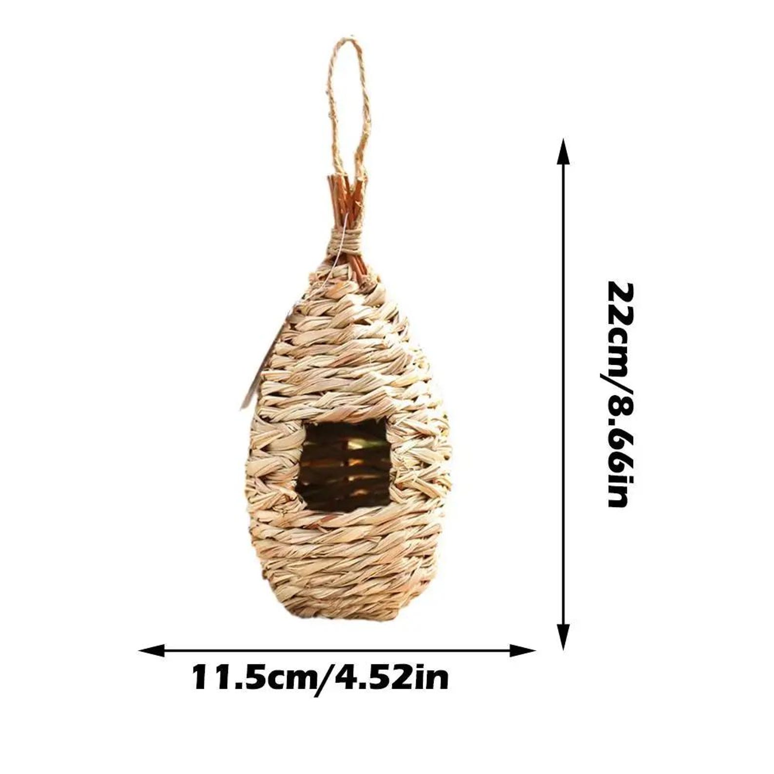 Handwoven Straw Bird Nest Parrot Hatching & Breeding House Outdoor ...