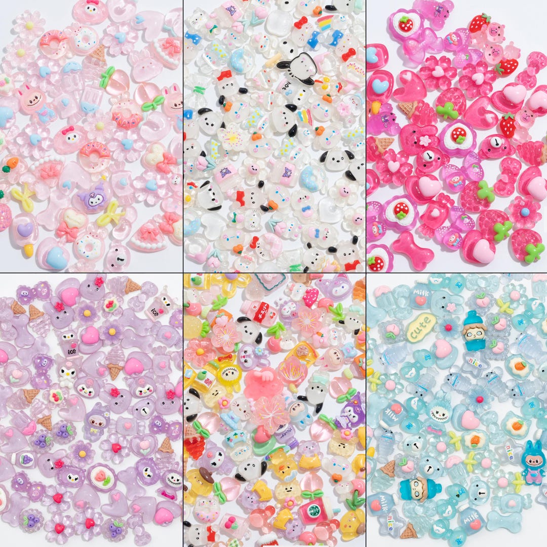 Bulk 100PCS Decoden Charms, Sanrio Decoden Charms, Resin Charms ...