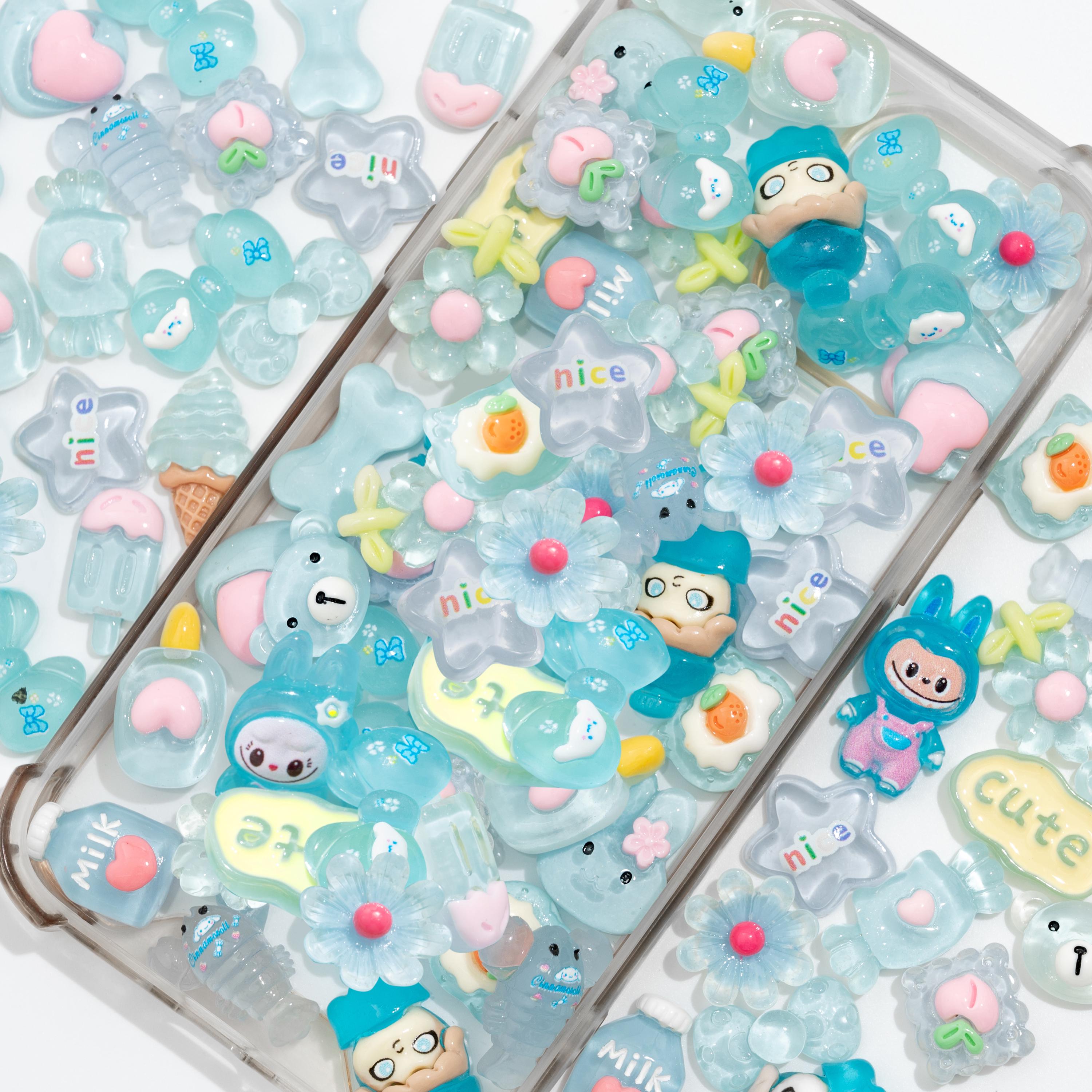 100PCS Assorted Kawaii Resin Decoden Charms for DIY Craft Phone Cases ...