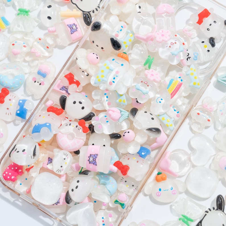 100PCS Assorted Kawaii Resin Decoden Charms for DIY Craft Phone Cases ...