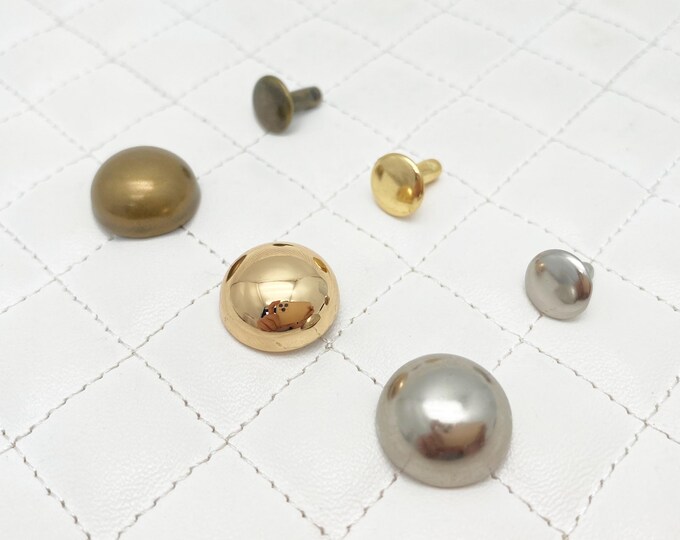 100 Sets of 10mm Iron Dome Rivets for Leather Doll Purse Bag Shoes ...