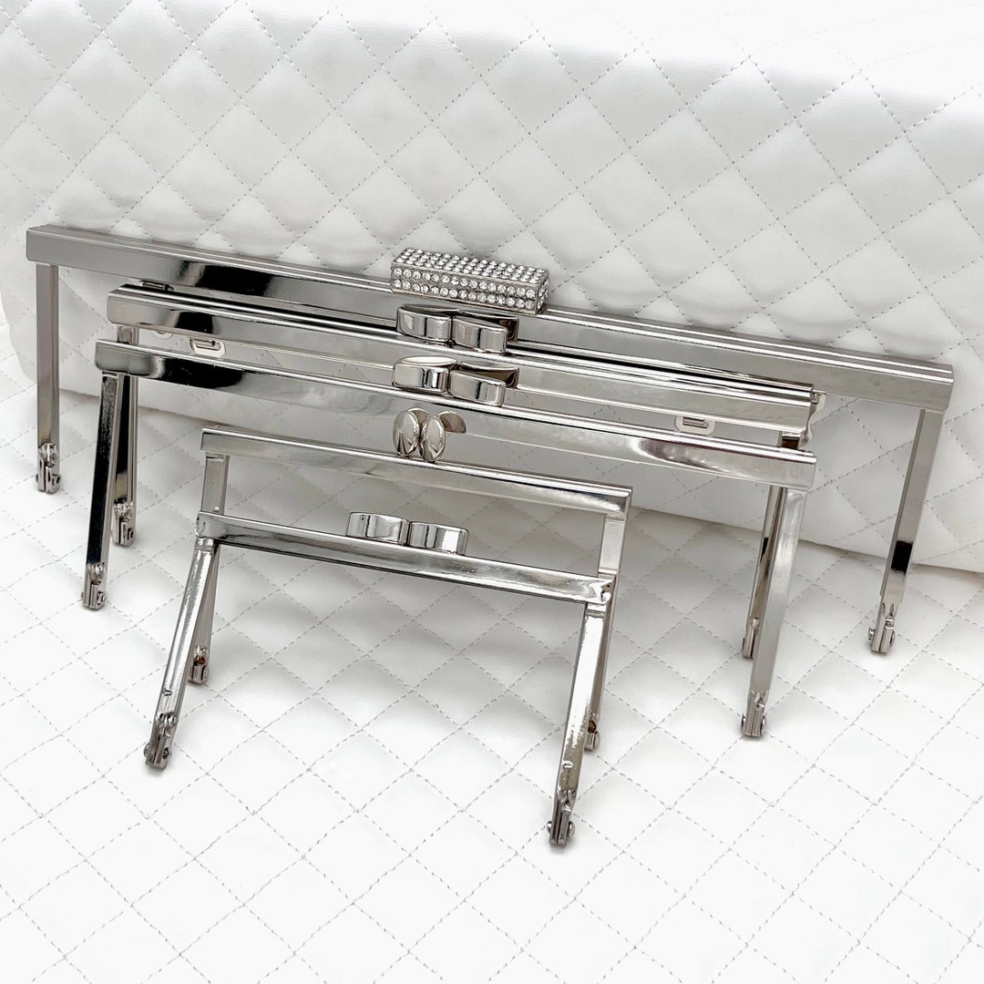 Metal Rectangle Kiss Clasp Frame: Nickel Coin Purse Clutch - 5 Sizes - Etsy