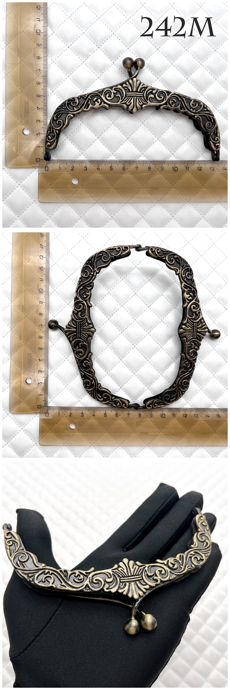 Antique Bronze Coin Purse Frame: Embossed Kiss Clasp, 6 Sizes - Etsy