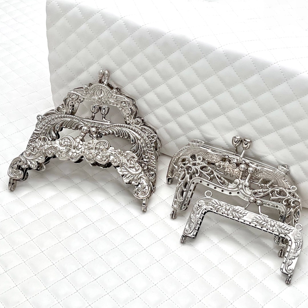 Embossed Nickel Coin Purse Frame: Vintage Kiss Clasp, Bag Making - Etsy