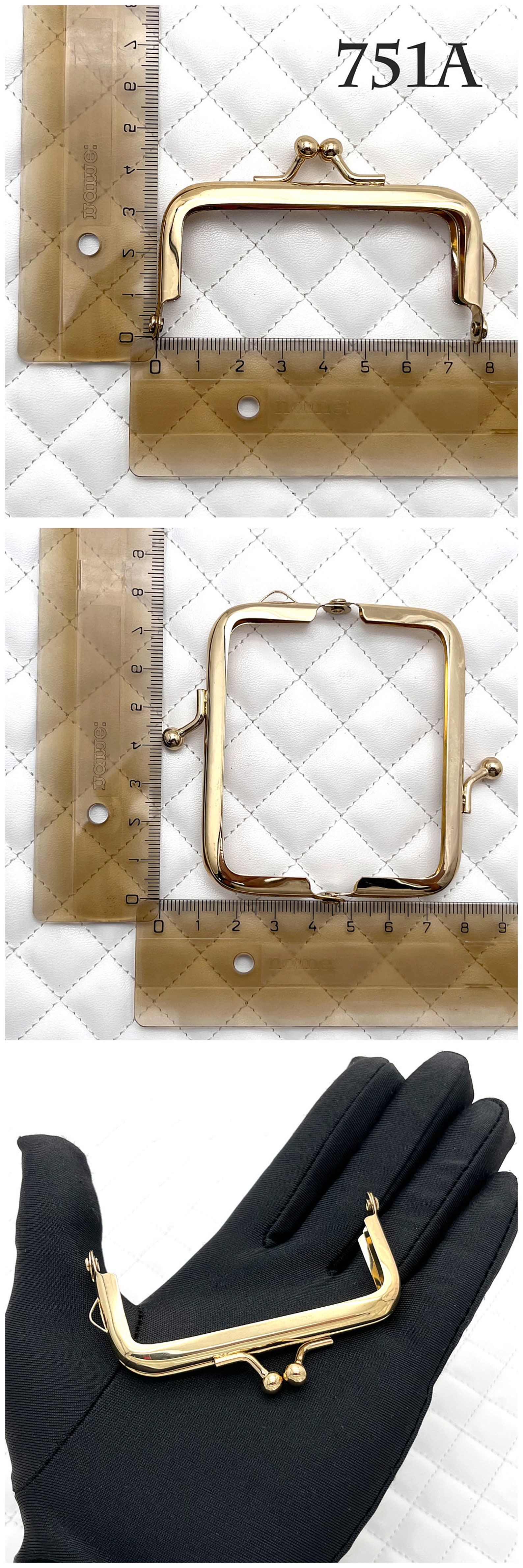 Gold Metal Rectangle Kiss Clasp Frame: Coin Bag Purse Hardware - Etsy