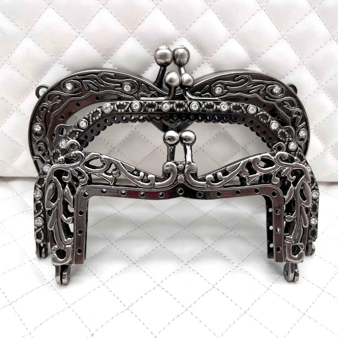 Embossed Gunmetal Coin Purse Frame: Vintage Clutch Bag Making - 3 Sizes ...